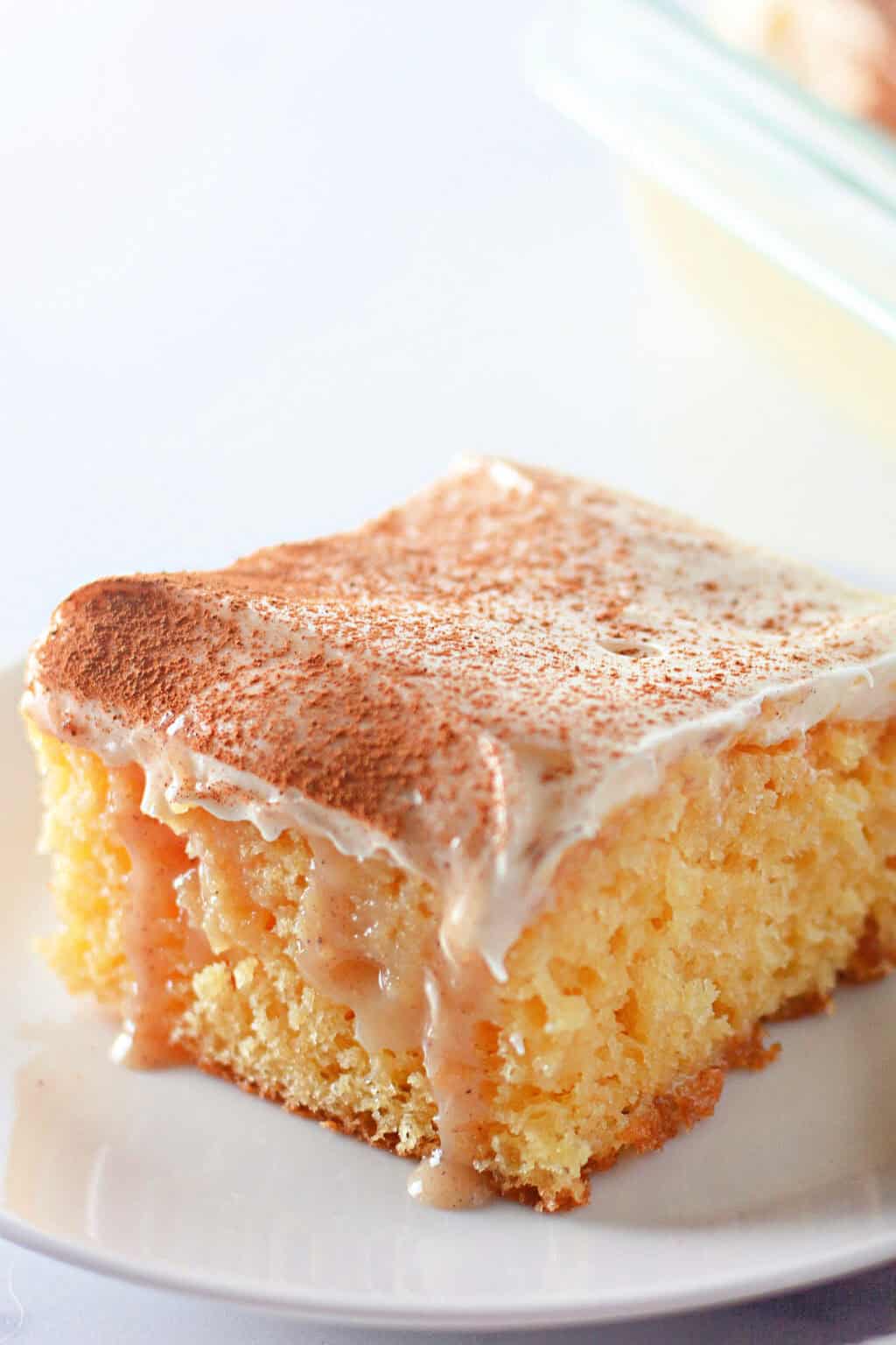 Cinnamon Roll Poke Cake - Bake What You Love