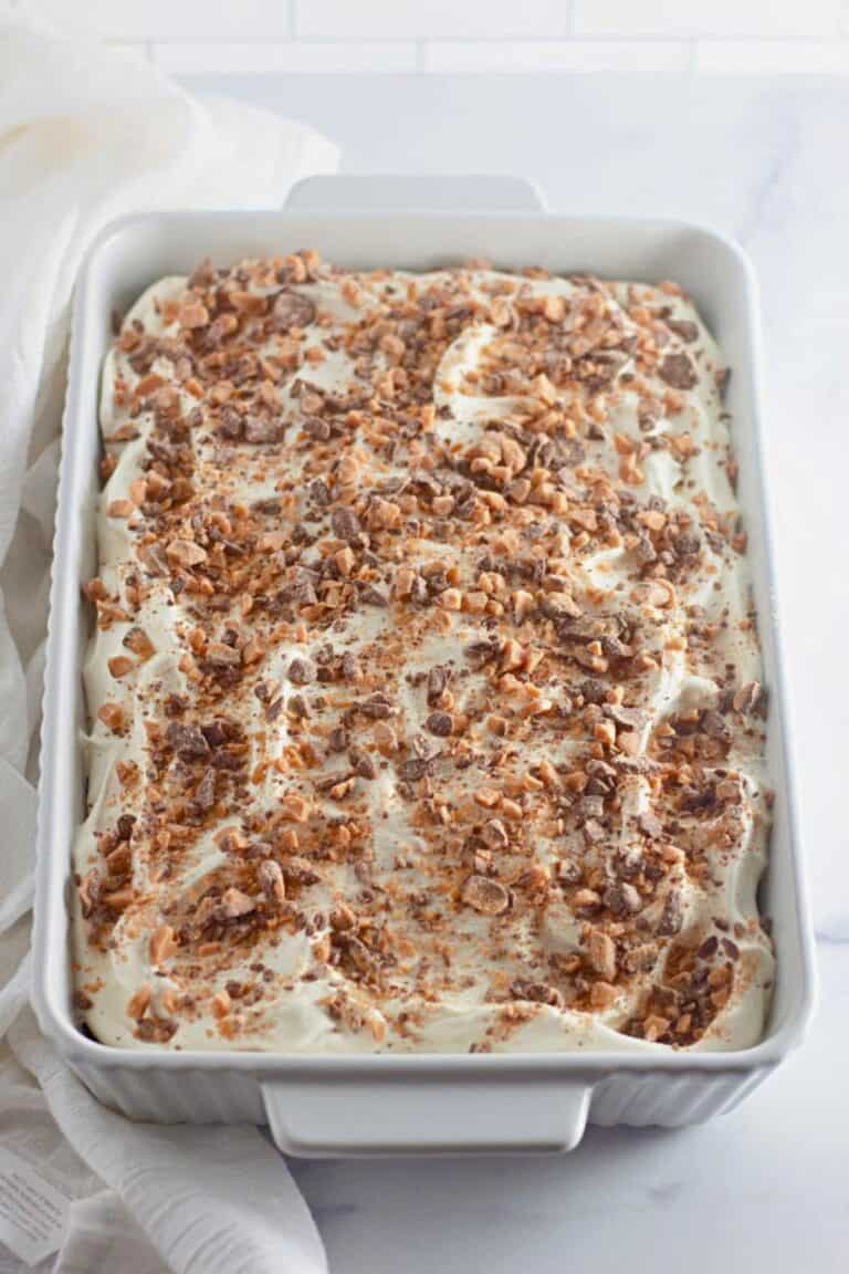 Heath Bar Poke Cake - Bake What You Love